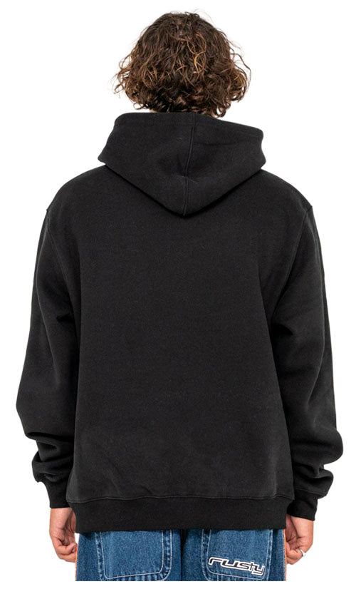 Rusty Flip Daddy Mens Hooded Fleece Black